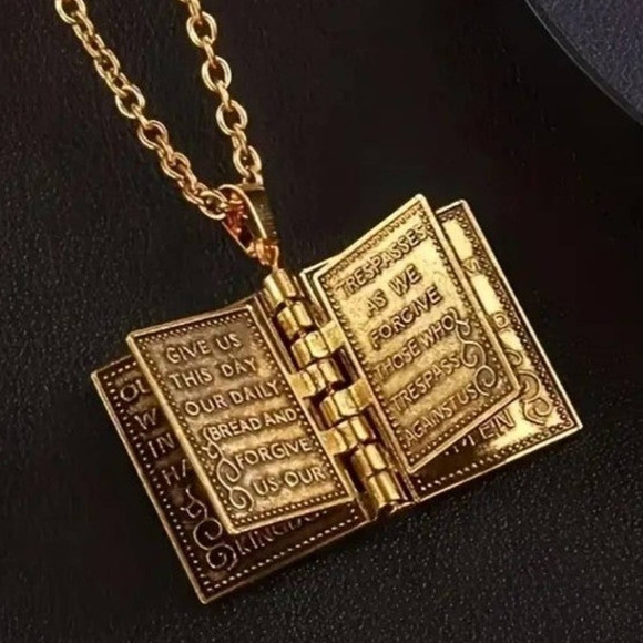 necklace | Jewelry | Holy Bible Necklace Serenity Prayer Turnable Pages ...